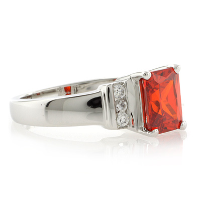 Sterling Silver Fire Cherry Opal Elegant Ring