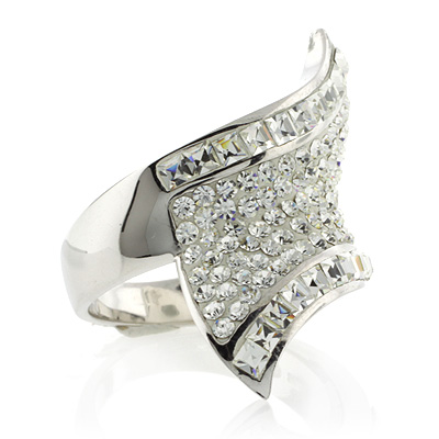Swarovski Crystals Silver Ring