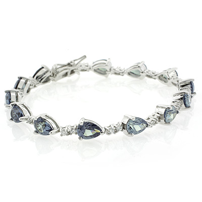Color Changing Alexandrite Stone Silver Bracelet