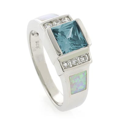 Alexandrite Opal Sterling Silver Ring