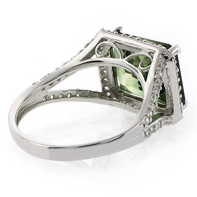 Emerald Cut Watermelon Tourmaline Ring