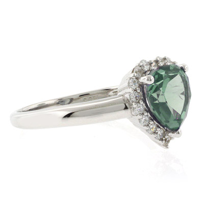 Heart Shape Alexandrite Silver Ring