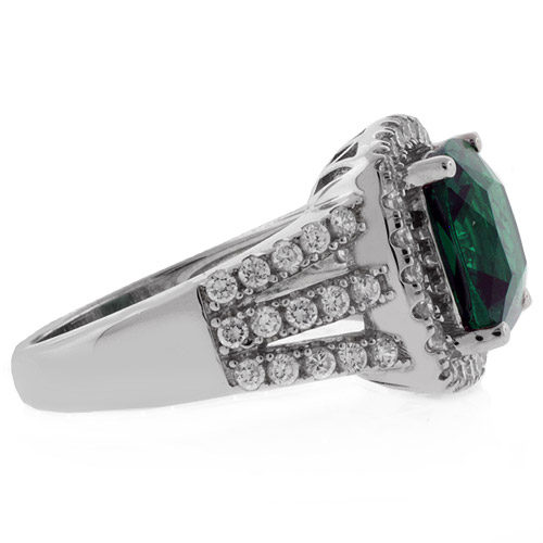 Big Cushion Cut Emerald Ring
