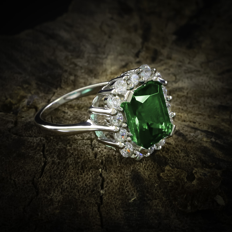Emerald Sterling Silver Ring