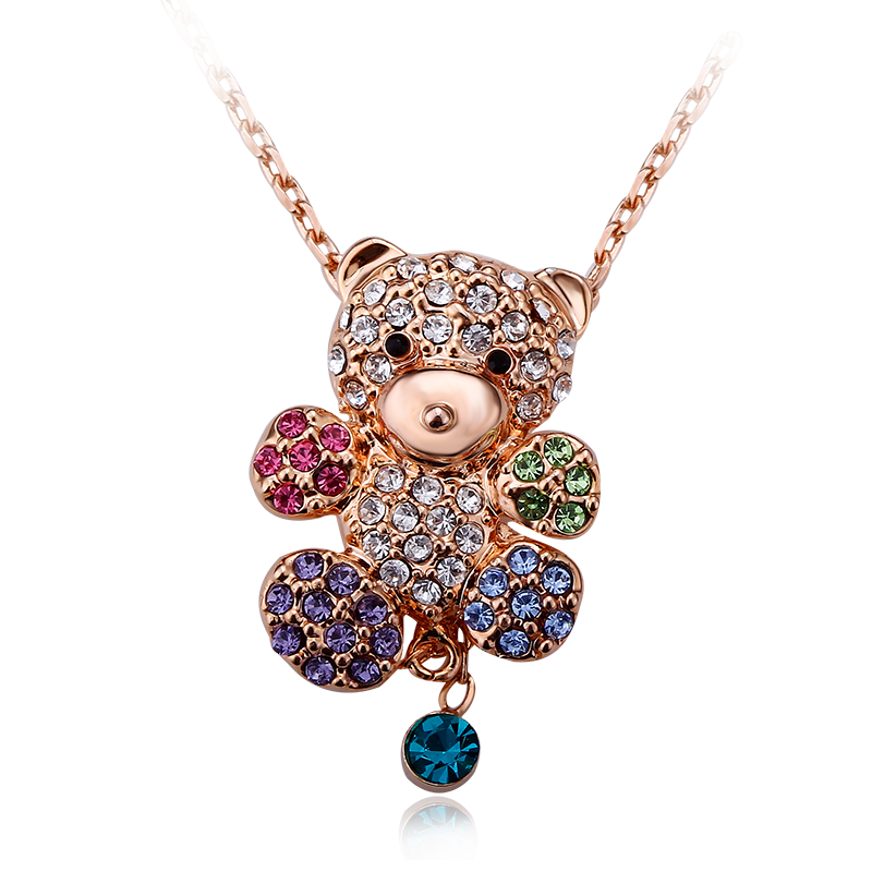 Multi-Colored Bear Necklace