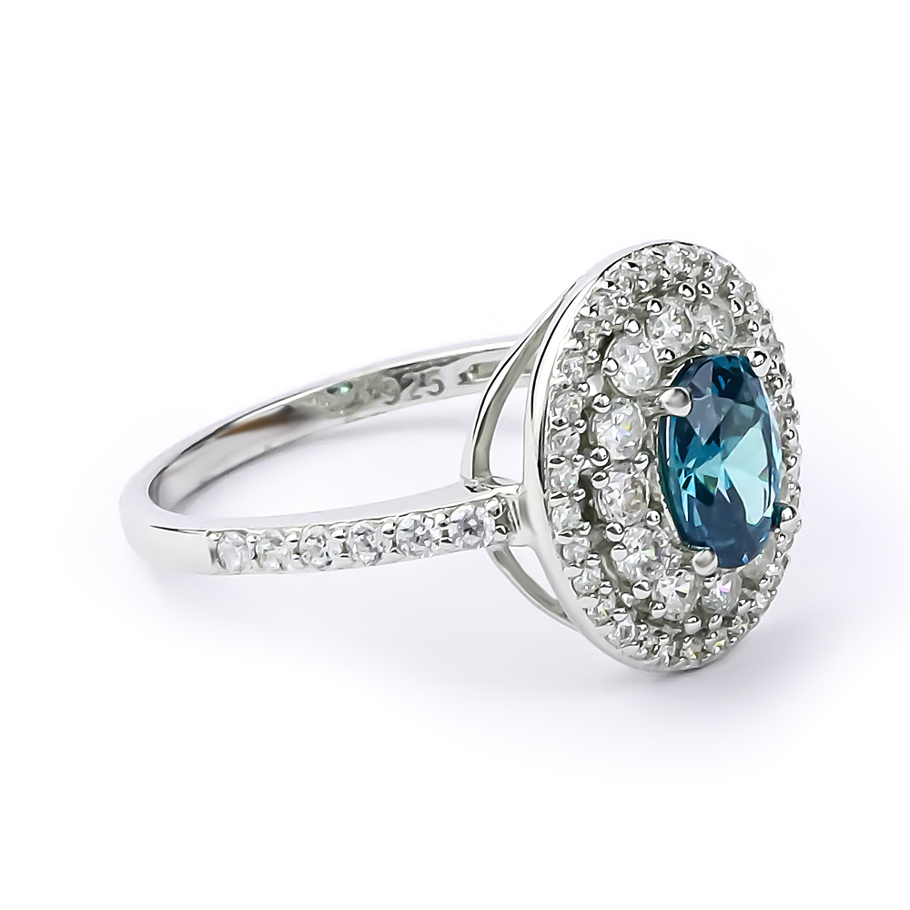 Sterling Silver with Color Changing Blue Alexandrite Ring