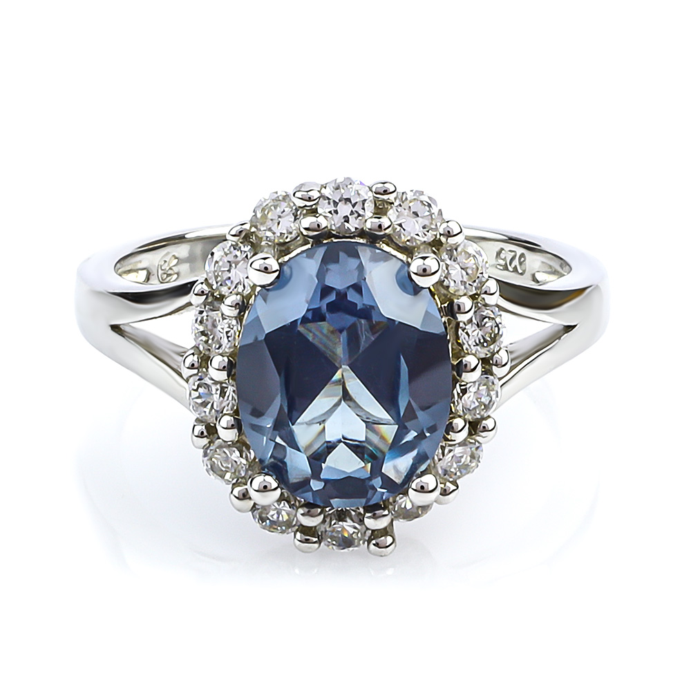 Alexandrite Blue to Purple Color Change Silver Ring