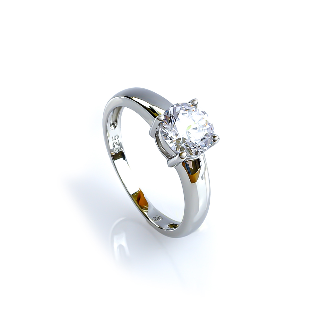 Solitaire Silver Solitaire Ring