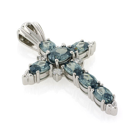 Alexandrite Silver Cross Pendant