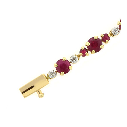 14K Gold Ruby with Diamond Bracelet Perfect Gift